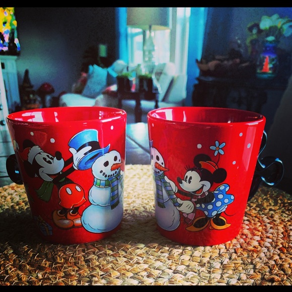 Disney | Dining | Disney Mickey And Minnie Mouse Christmas Mugs Set ...